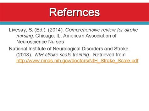 NIHSS National Institute Of Health Stroke Scale Yvonne