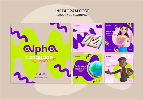 Free Psd Language Learning Template Design