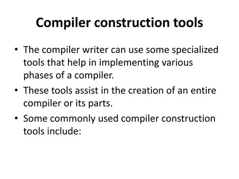 Compiler Design Introduction Ppt
