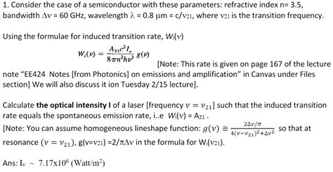 Solved 1 Consider The Case Of A Semiconductor With These
