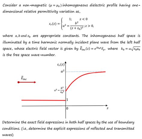 Solved Consider a non magnetic μ μ inhomogeneous Chegg com