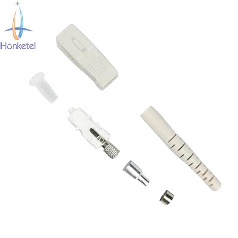 Sc APC Multimode FTTH Fiber Optic Connector Kit With Zirconia Ferrule Grey Assemble Boot