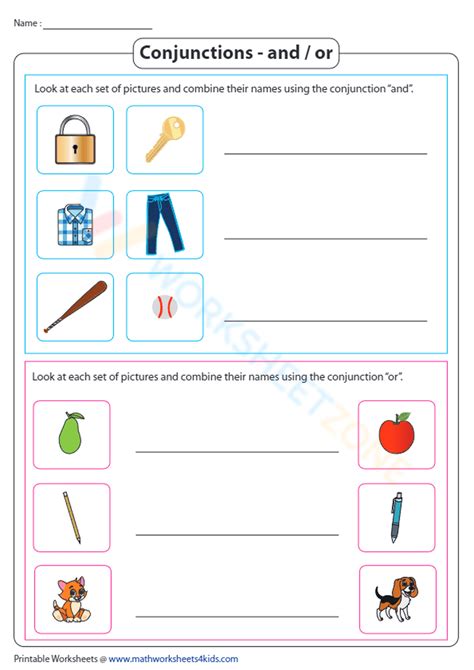 Joining Words With And And Or Worksheet