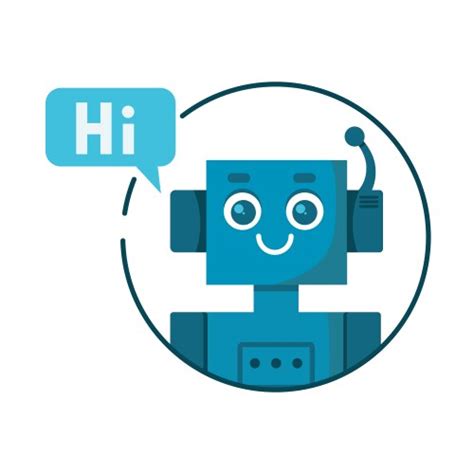 Cute Smiling Robot Chat Bot Say Hi Royalty Free Vector Image
