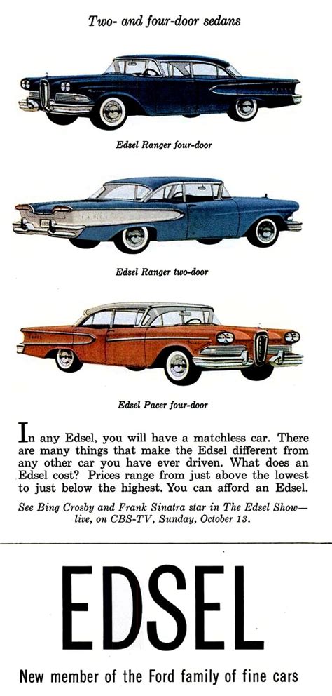 Ford Edsel See All 18 Models Of The 1950s Car That Failed Disastrously