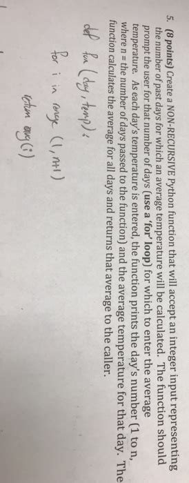 Solved 8 Points Create A Non Recursive Python Function