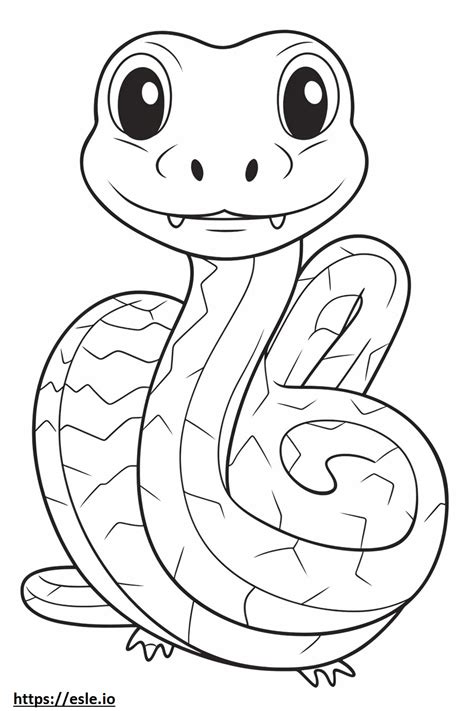 Spotted Python Kawaii Coloring Page
