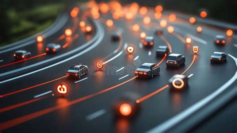 Automated Vehicles On A Winding Highway Guided By A Network Of