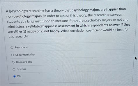 Solved Can You Help Me With Which Correlation Coefficient A Psychology Course Hero