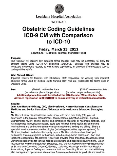 Fillable Online Lhaonline Obstetric Coding Guidelines ICD 9 CM With Comparison To ICD 10