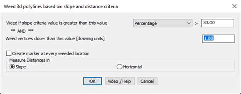 Weed Remove Vertices Based In D Slope And Distance GT SLOPEDISTWEED GeoTools Command