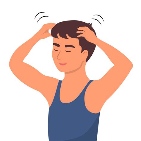 A Young Man Makes Herself A Scalp Massage Of The Head Vector Illustration 14723026 Vector Art At