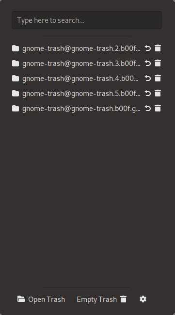 Gnome Trash GNOME Shell Extensions