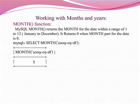 Date And Time Functions In Mysql Pptx