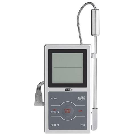 CDN DSP1 S 6 3 4 Silver Digital Dual Sensing Cooking Thermometer And