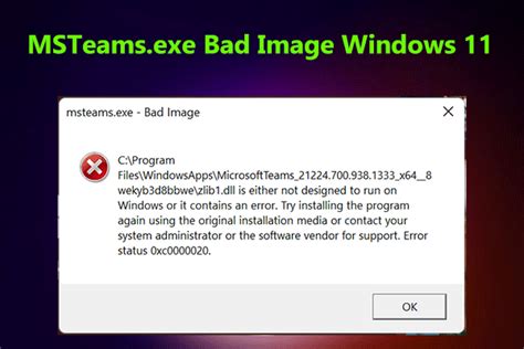 Fix Msteams Exe Bad Image Error 0xc0000020 In Windows 11 Eroppa