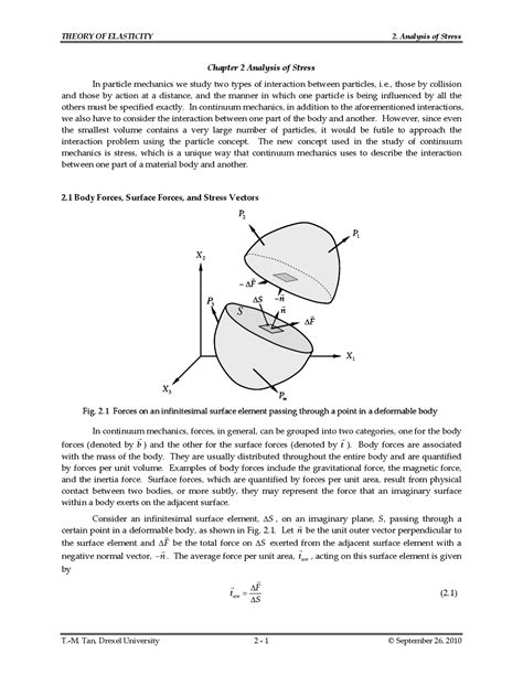 Analysis Of Stress Theory Of Elasticity I Mem 660 Docsity