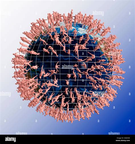 Earth Crowded With Naked People Stock Photo Alamy