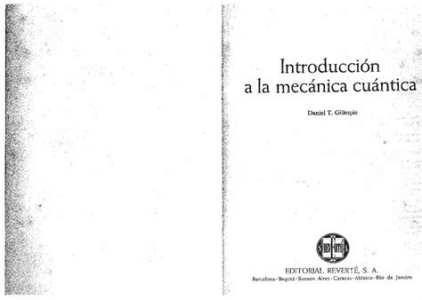 Pdf Introducción A La Mecánica Cuántica Daniel T Gillespie