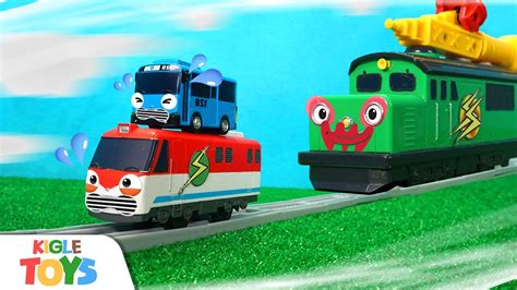 기차 악당이 베이비버스와 띠띠뽀 기차를 괴롭혀요 장난감 중장비 자동차 포크레인 덤프트럭 레미콘 경찰차 구급차 꼬마버스 타요 어벤져스 키글 토이 Kigle