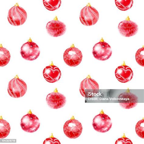 빨간 크리스마스 트리 볼 장식으로 빛나는에서 완벽 한 패턴입니다 0명에 대한 스톡 벡터 아트 및 기타 이미지 0명 가문비나무 공휴일 Istock