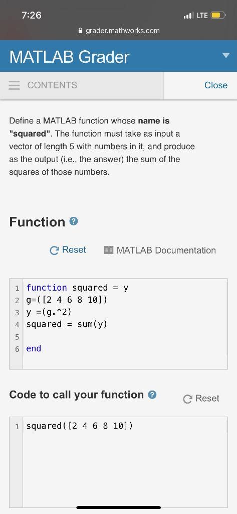 solved 7 matlab grader