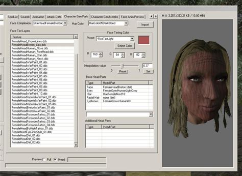 Creationkit Strange Textures When I Edit NPC Faces Skyrim Technical Support LoversLab