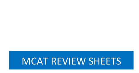 Mcat Review Sheets Pdf Artofit