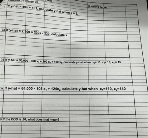Solved If Y Hat X Calculate Y Hat When X Chegg Com