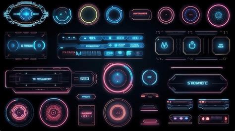 Premium Photo Set Of Sci Fi Modern User Interface ElementsHudGUI For Game Background Design