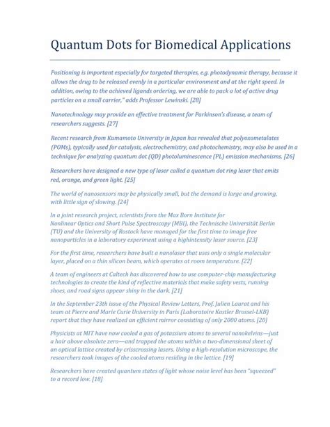 Pdf Quantum Dots For Biomedical Pdf 1912 0081v1 Pdfquantum Dots For