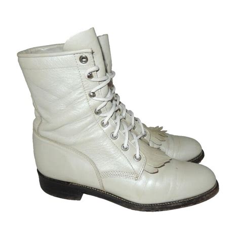 Justin Boots Shoes Vintage Justin Roper Kiltie Lace Up Western