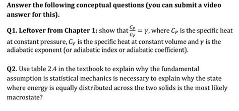 Solved Answer The Following Conceptual Questions You Can