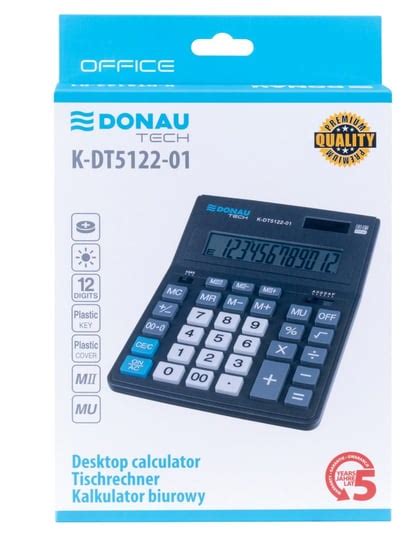 Kalkulator Donau Tech Office K Dt5122 201x155x35mm 12 Cyfr Czarny Donau Tech Sklep Empikcom