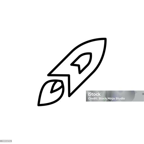 앱 Ui 웹 사이트에 대한 플랫 스타일 벡터의 로켓 라인 아이콘 검은 색 아이콘 벡터 일러스트레이션 Launch Party에 대한 스톡 벡터 아트 및 기타 이미지 Istock