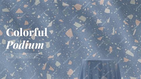 Полная текстура терраццо 3d рендеринг изображения макет фона одного подиума в ландшафте