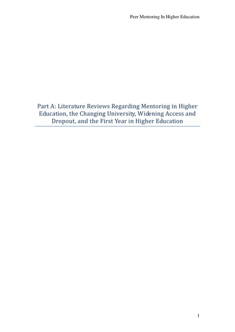 Pdf The Impact Of Peer Mentoring In Uk Higher Education