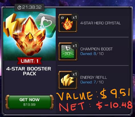 Req Exp Value Of 4 Booster Pack R ContestOfChampions