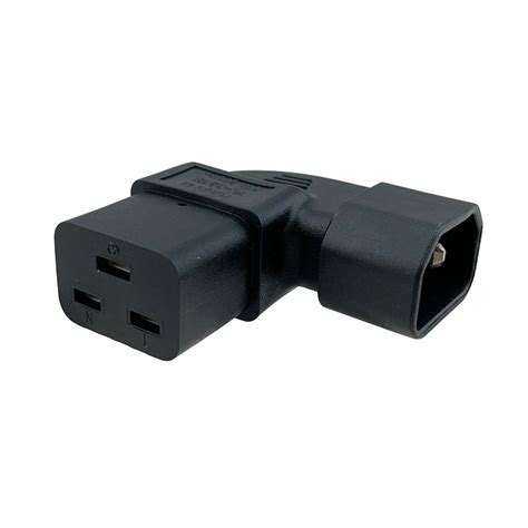 Right Angle Iec C19 To Iec C14 Plug Adapter