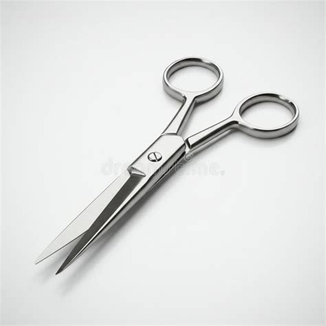 Shiny Metallic Scissors With A Sleek Design Featuring Two Sharp Blades Stock Illustration