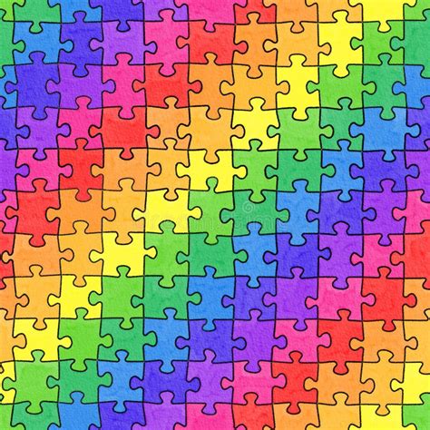 Seamless Puzzle Pattern With A Colorful Textured Background Stock Illustration Illustration Of