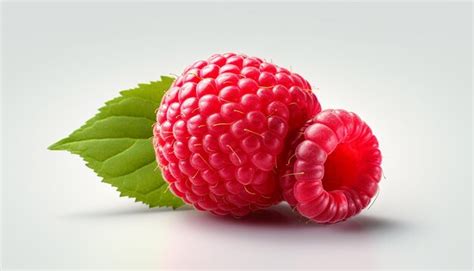 Premium Ai Image Raspberry Side View Isolated On White