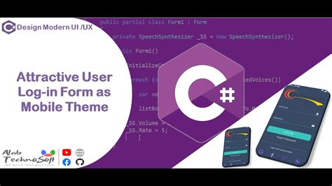Create Your User Login Page Attractively Using C Winform Mobile Theme Social Media Login