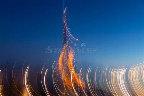 Creative Dynamic Background With Lights Captured In Motion With Long