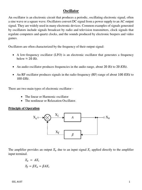 Oscillator Circuits S20 Pdf Electronic Oscillator Amplifier