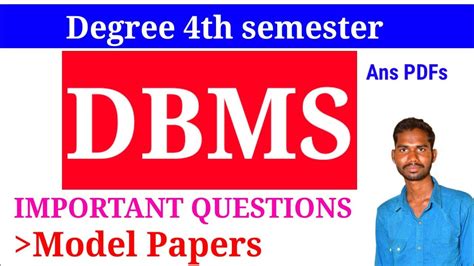 Degree 4th Semester Dbms Data Base Management System Important