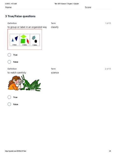 Test Bju Science 2 Chapter 1 Quizlet Pdf Science Experiment