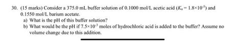Solved Marks Consider A ML Buffer Solution Chegg