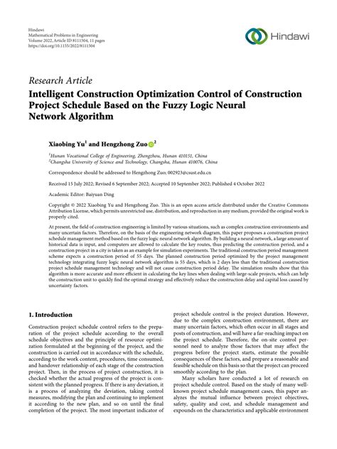 Pdf Intelligent Construction Optimization Control Of Construction