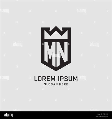 Initial Mn Logo Shield Shape Creative Esport Logo Design Vector Graphic Stock Vector Image